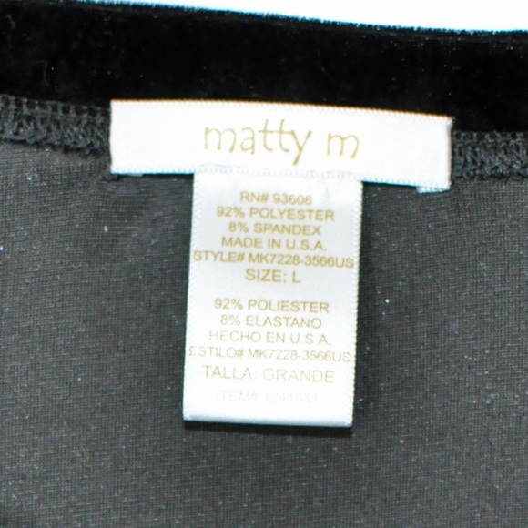 Matty M | Tops | Nwot Matty M Velvet Black Top Size L | Poshmark